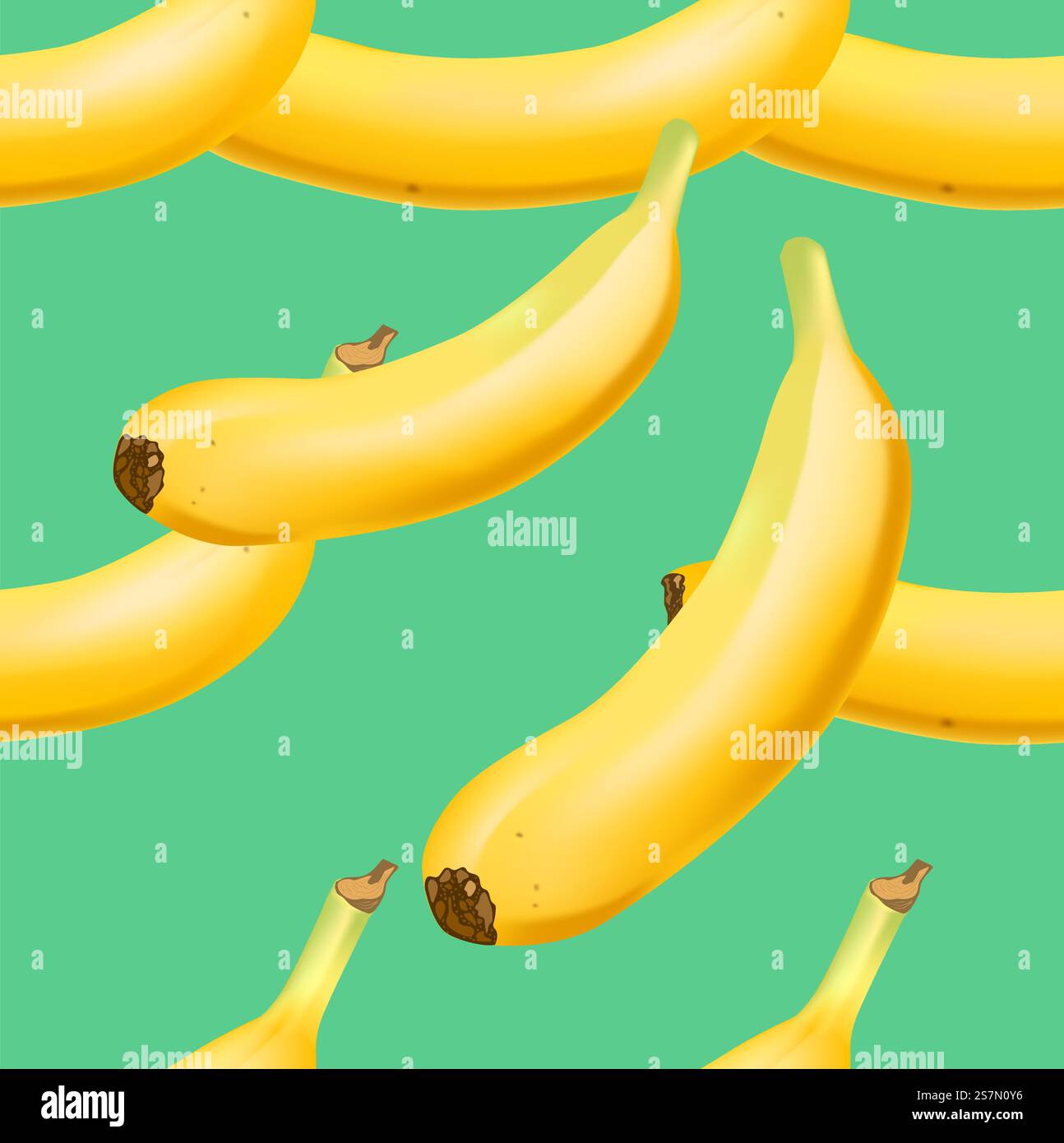 Trendy seamless pattern with realistic banana bunch. realistic Vector ...
