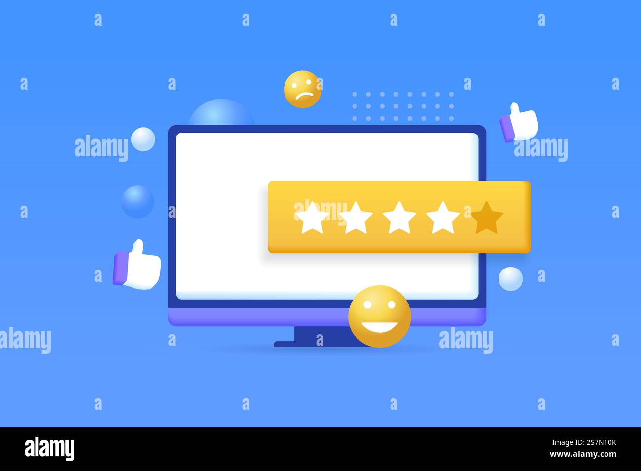 3d illustration positive feedback concept. Illustration for websites ...