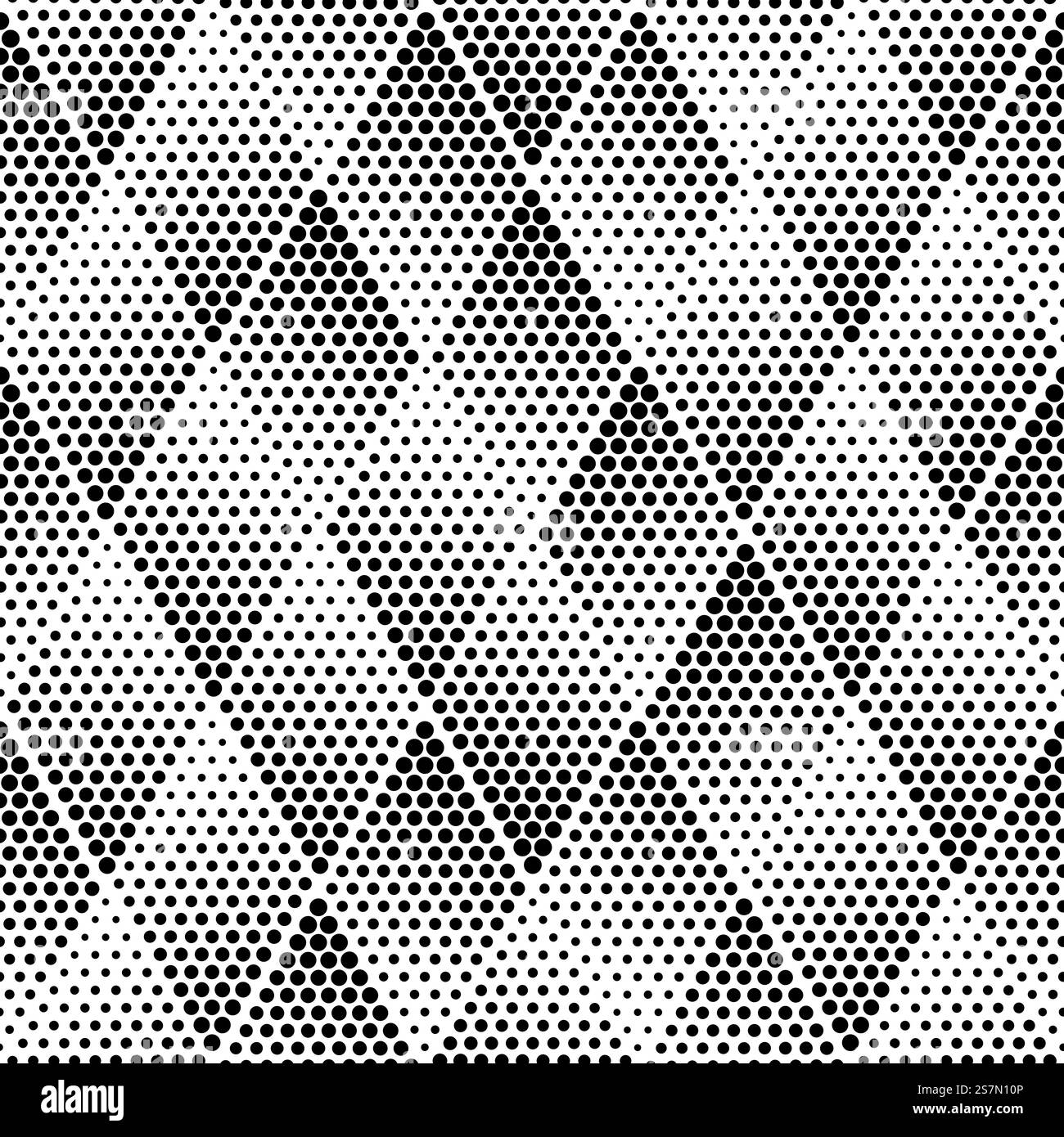 Vector geometric halftone seamless pattern. Retro pointillism vector seamless background. Vector ...