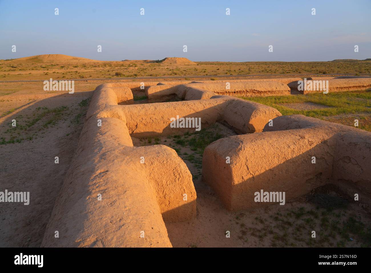 Remains of the monks' rooms of the Fayaz Tepe monastery, a Buddhist ...