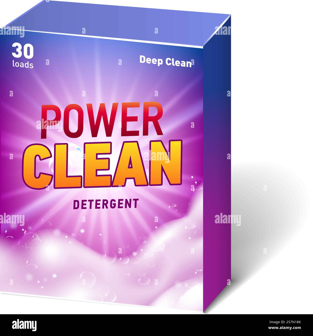 Realistic mock up of container for detergent with designed etiquette ...