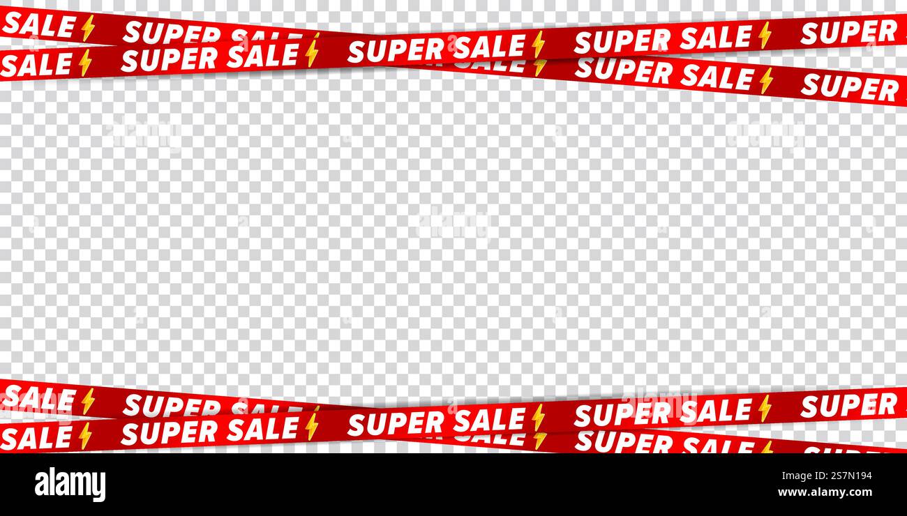 Super sale crossed ribbon border frame design element. Special discount ...
