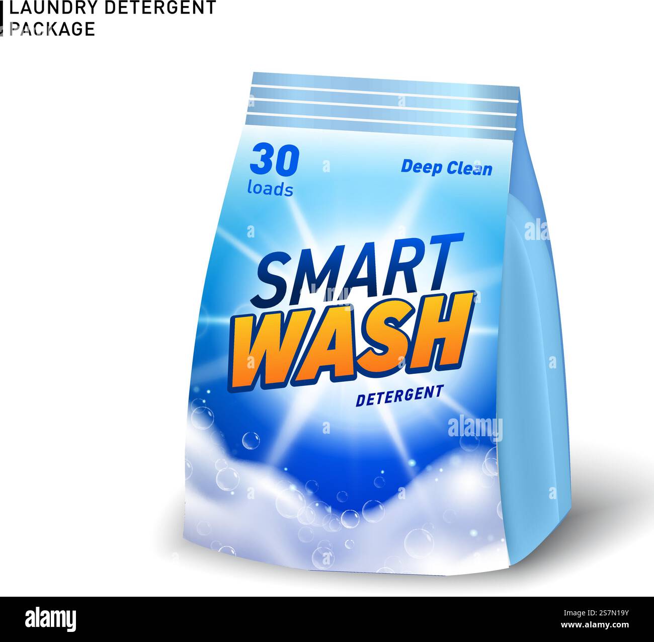 Realistic soft container for detergent. Detergent package template with ...
