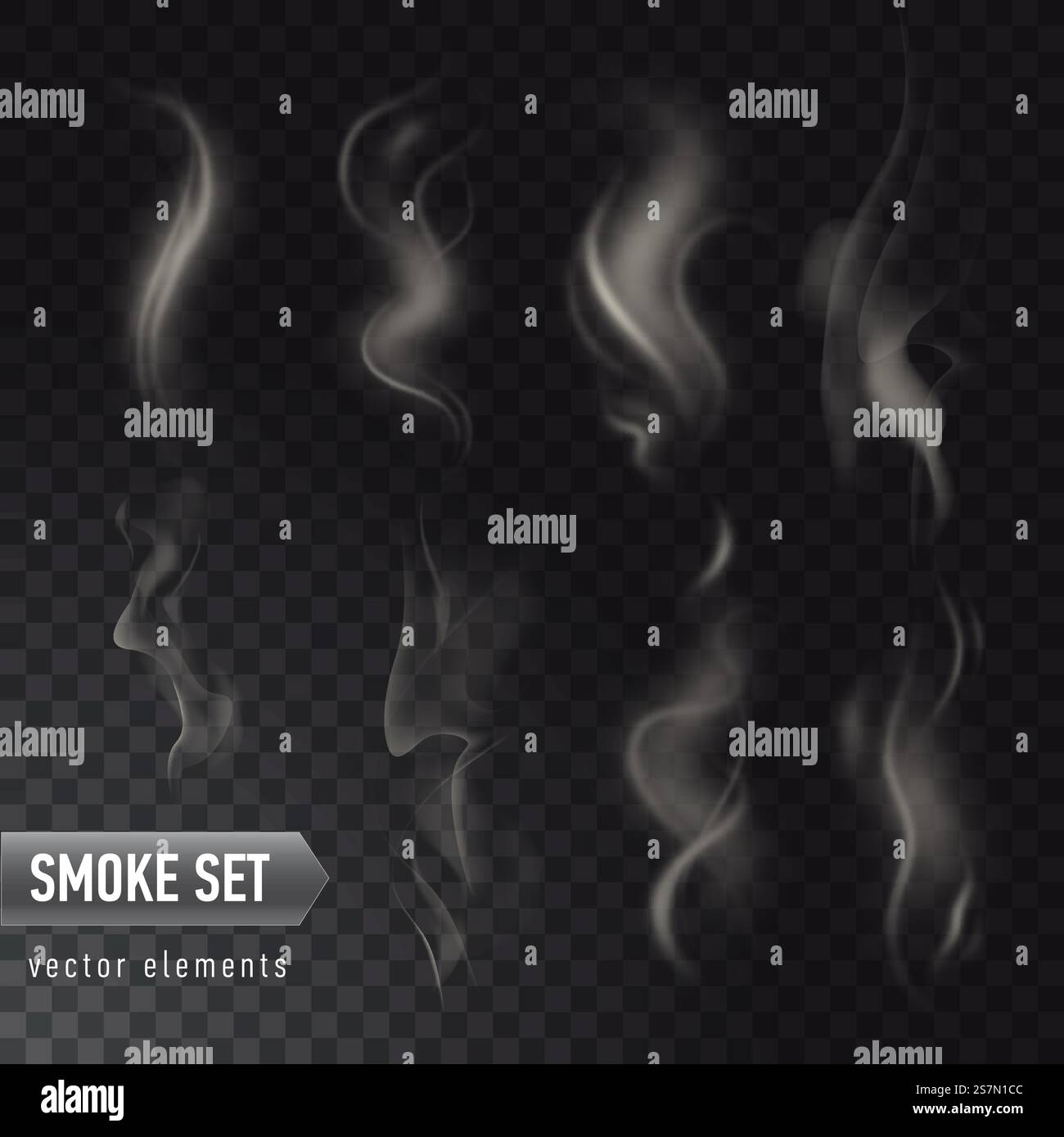 collection of different realistic high detailed smokes from hot food or ...