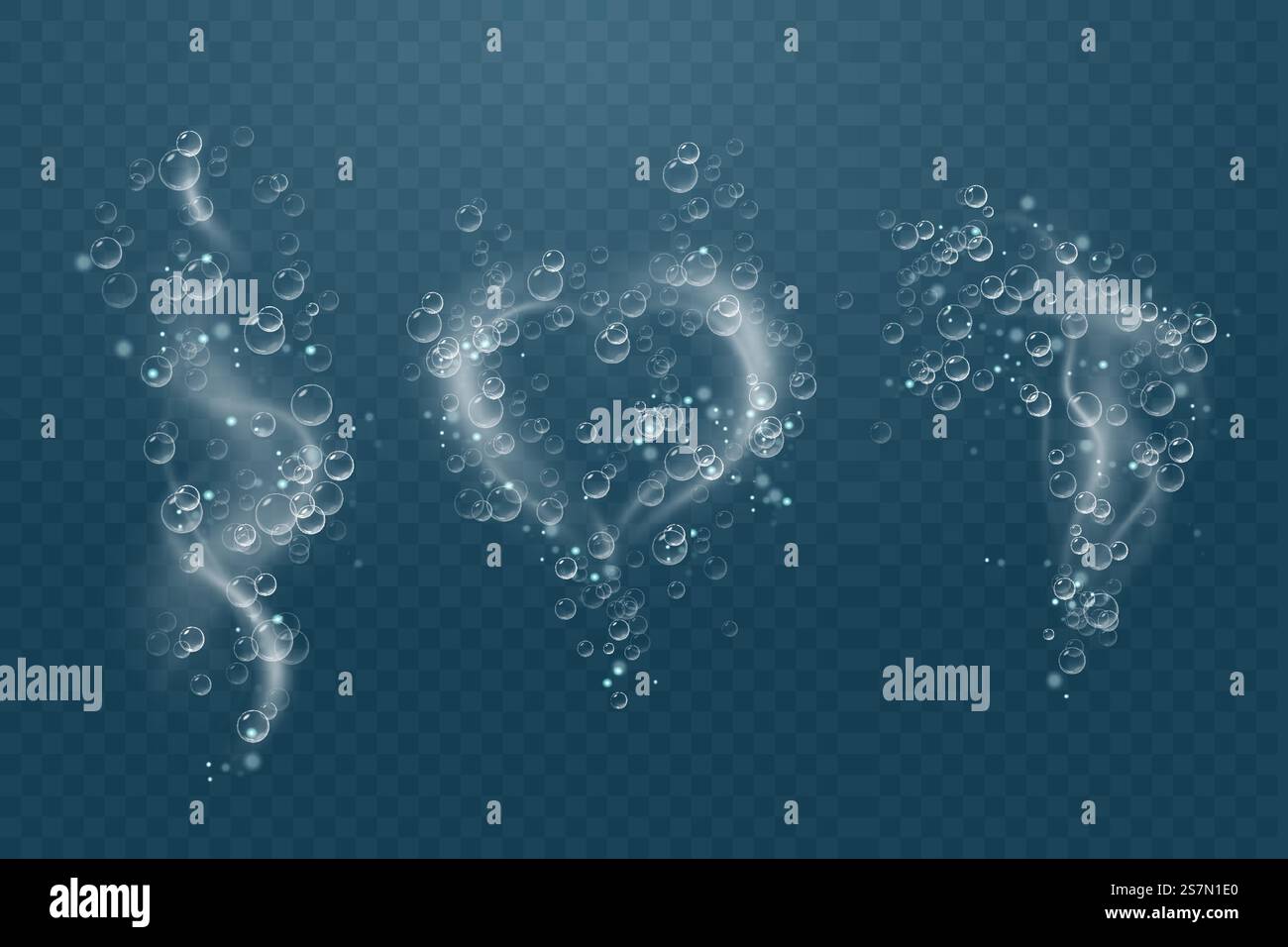 Set of bubbles under water isolated vector illustration on transparent ...