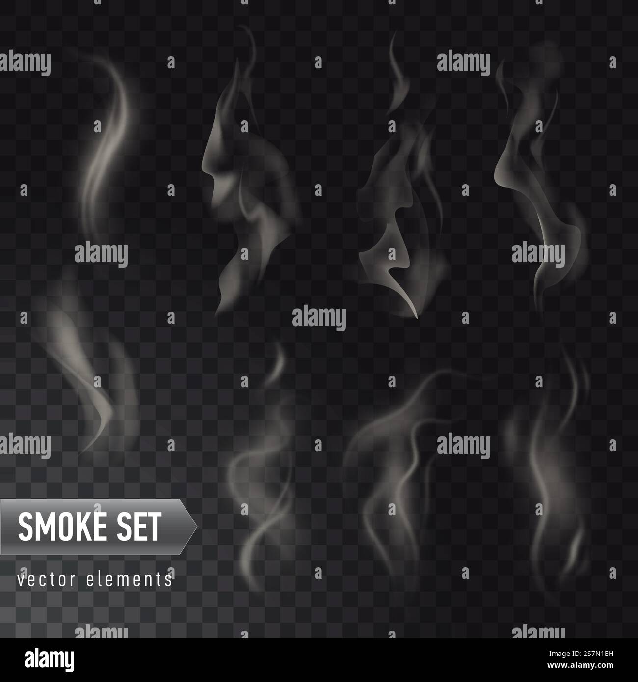collection of different realistic high detailed smokes from hot food or ...