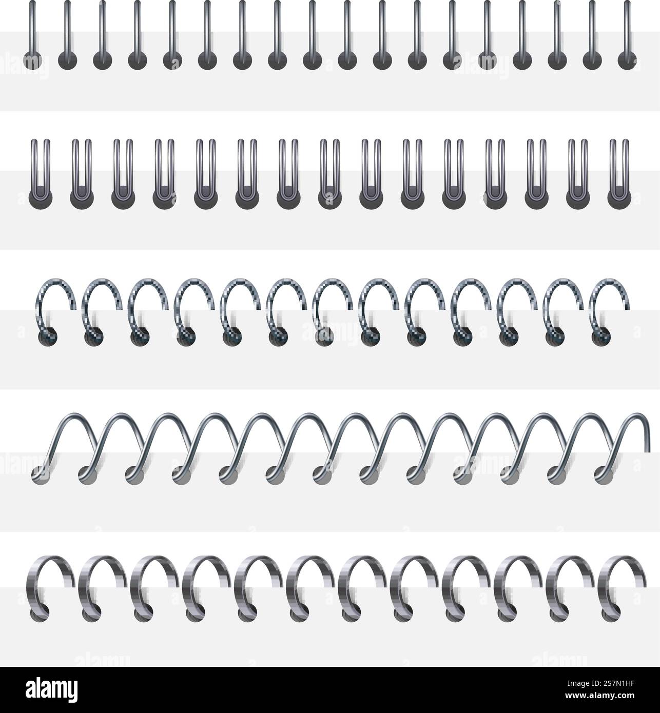 Notebook iron spiral. Metal ring spring, bind calendar mockup and ...
