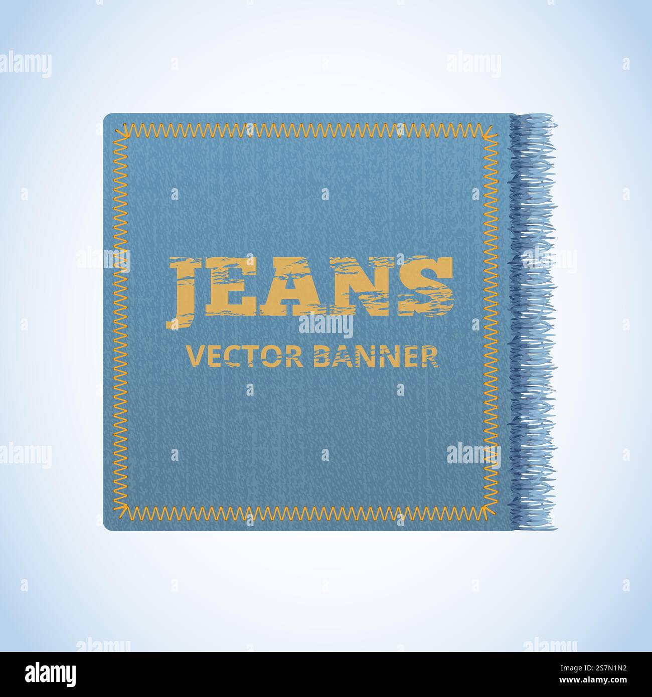 Vector realistic banner of jeans. Realistic denim banner with texture ...