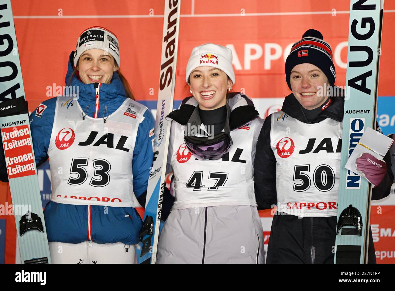 (L-R) Lisa Eder (AUT), Alexandria Loutitt (CAN), Eirin Maria Kvandal ...