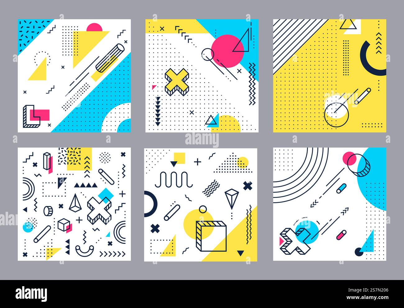 Abstract geometrical background. Modern geometric shapes, funky minimal ...