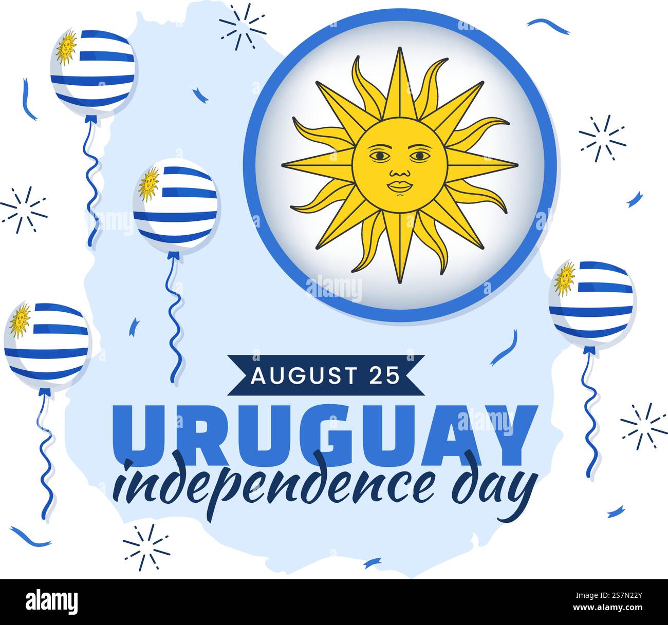 Happy Uruguay Independence Day Vector Illustration on 25 August with ...