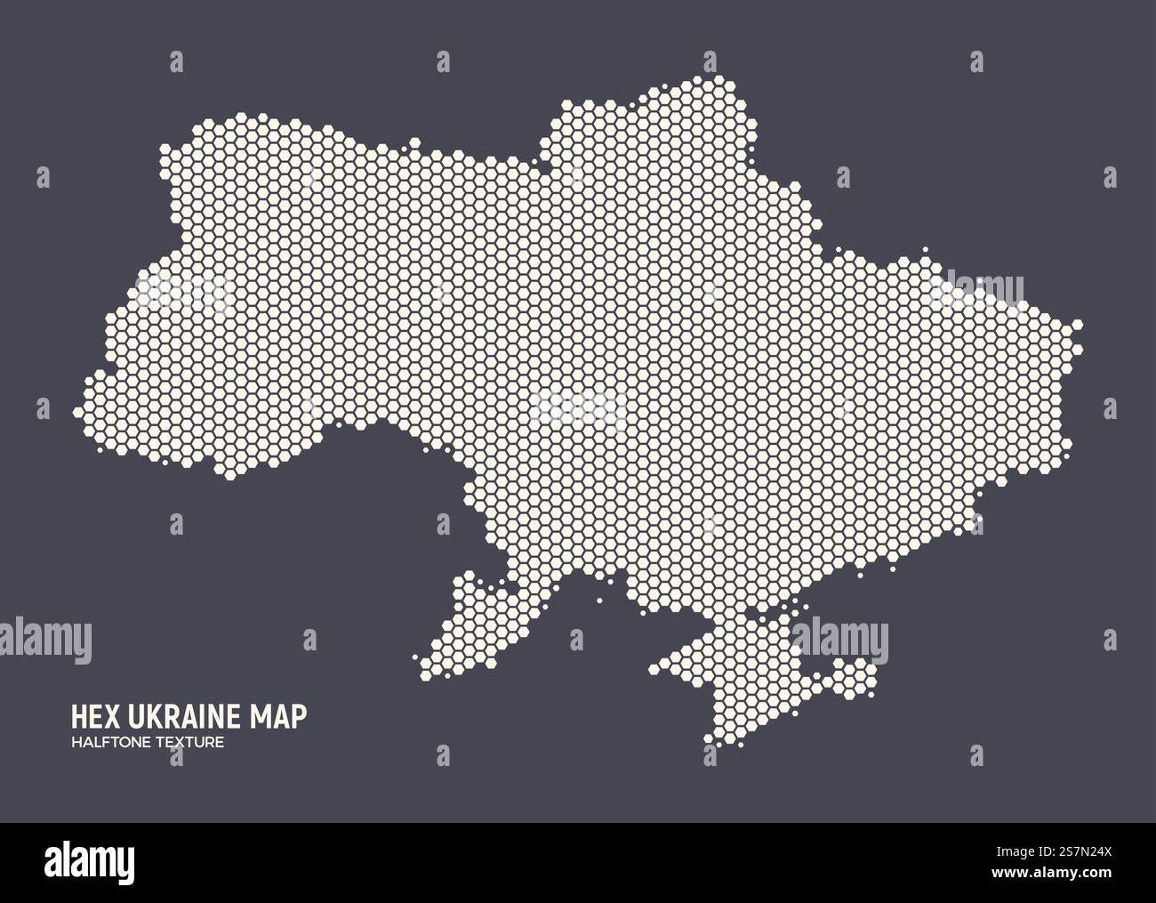 Hexagonal Halftone Pattern Ukraine Map In Retro Colors Stock Vector ...