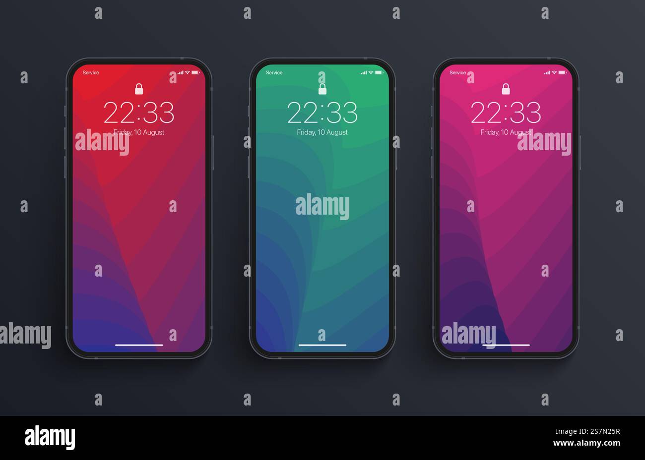 Photorealistic Iphone Screen With Different Variations Of Warped ...