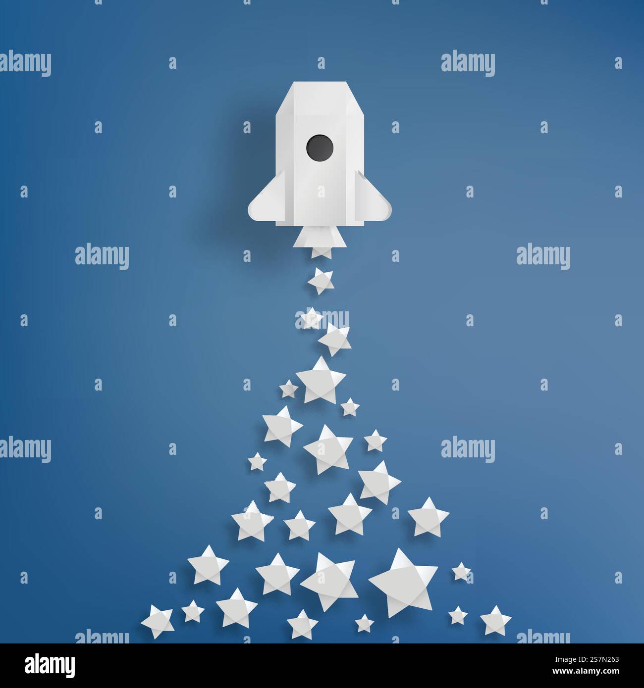 Paper rocket with star background vector illustration Stock Vector Image & Art - Alamy