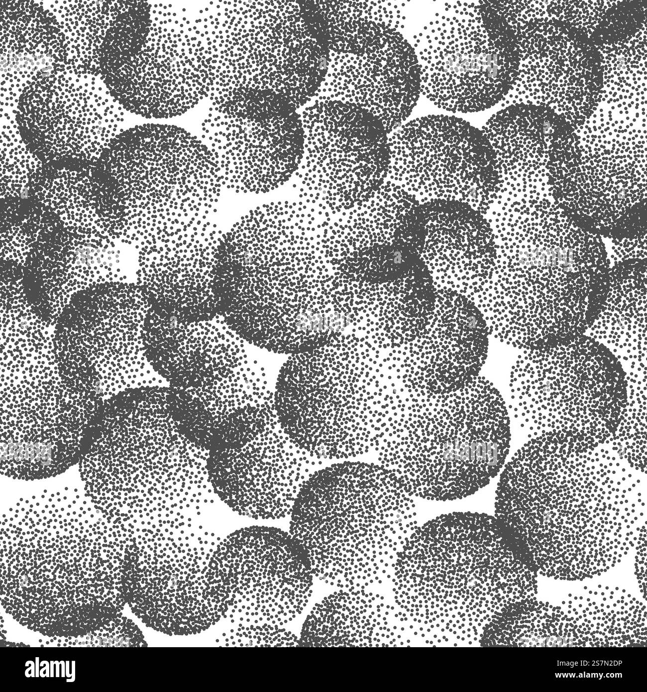 Black And White Stippled Circles Texture Abstract Seamless Pattern ...