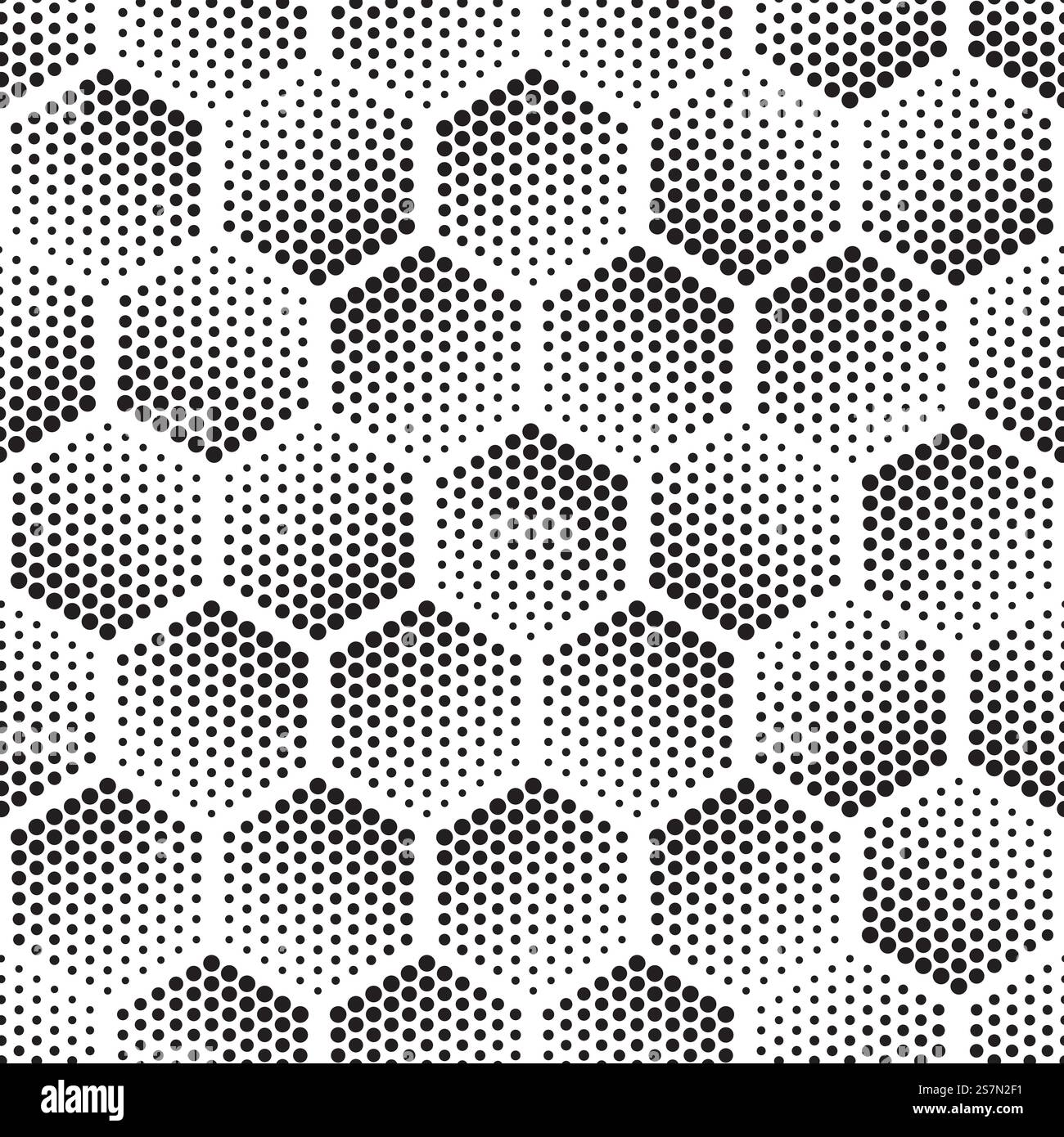 Halftone Hexagon Shapes Seamless Pattern Abstract Technology Background ...