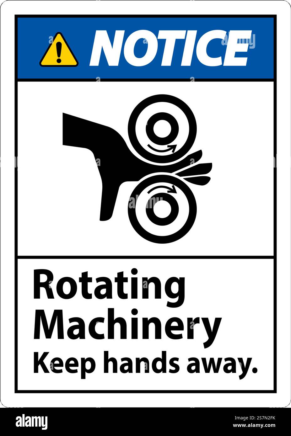Notice Sign Rotating Machinery Keep Hands Away Stock Vector Image & Art ...
