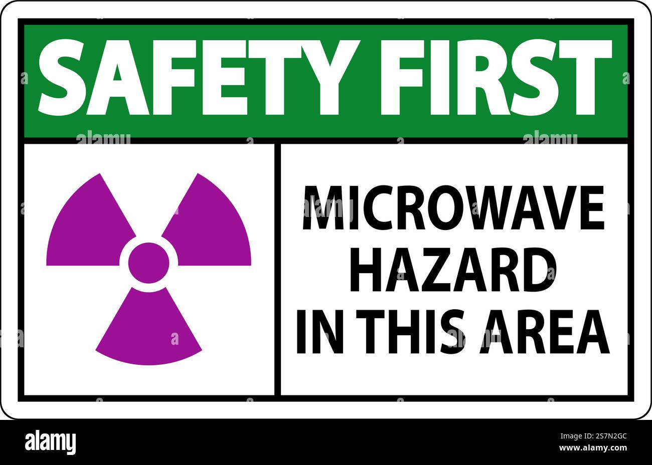 Safety First Sign Microwave Hazard Area Stock Vector Image & Art - Alamy