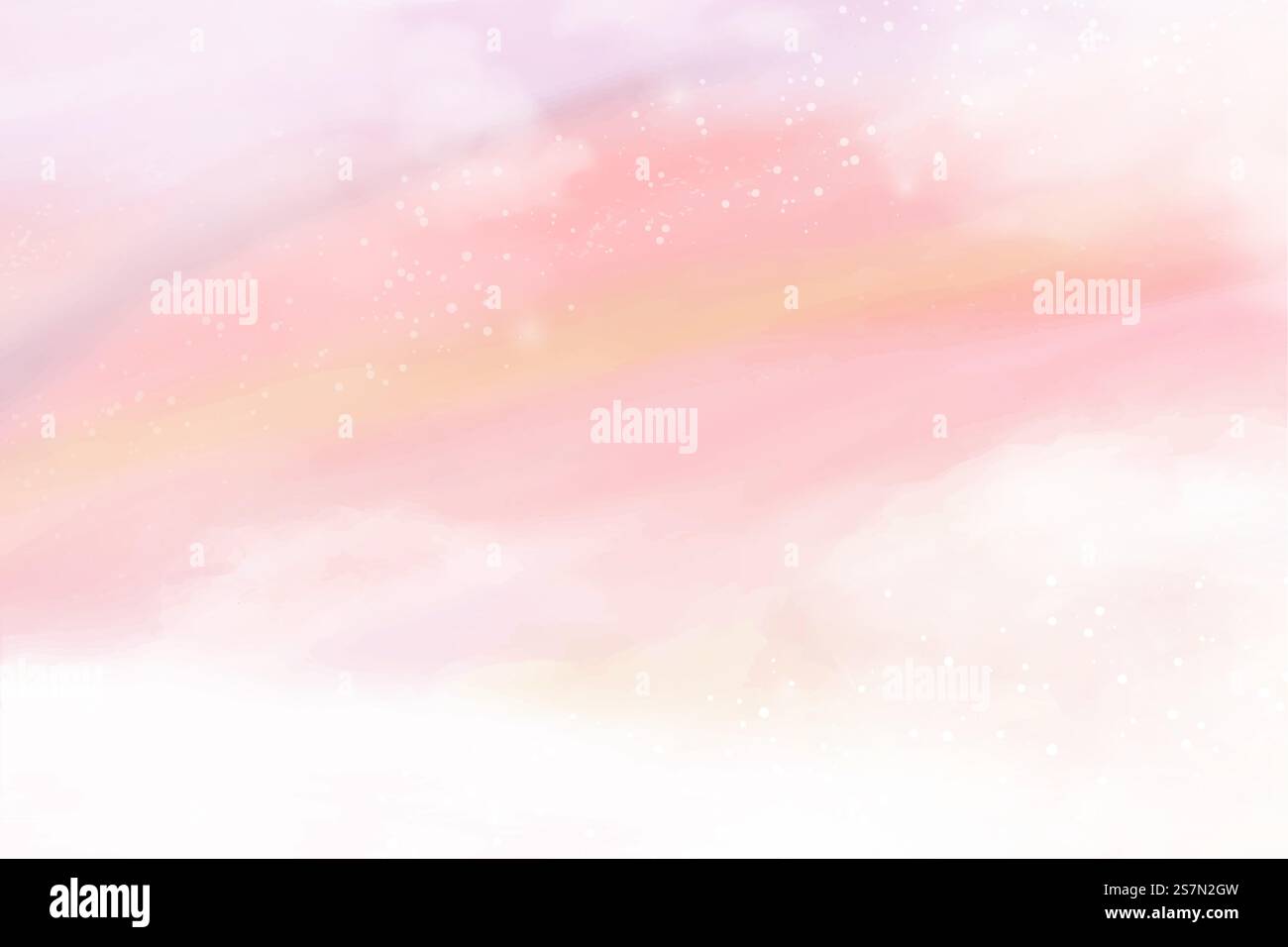 Pink watercolor cotton cloud background. Pastel fantasy sky backdrop ...