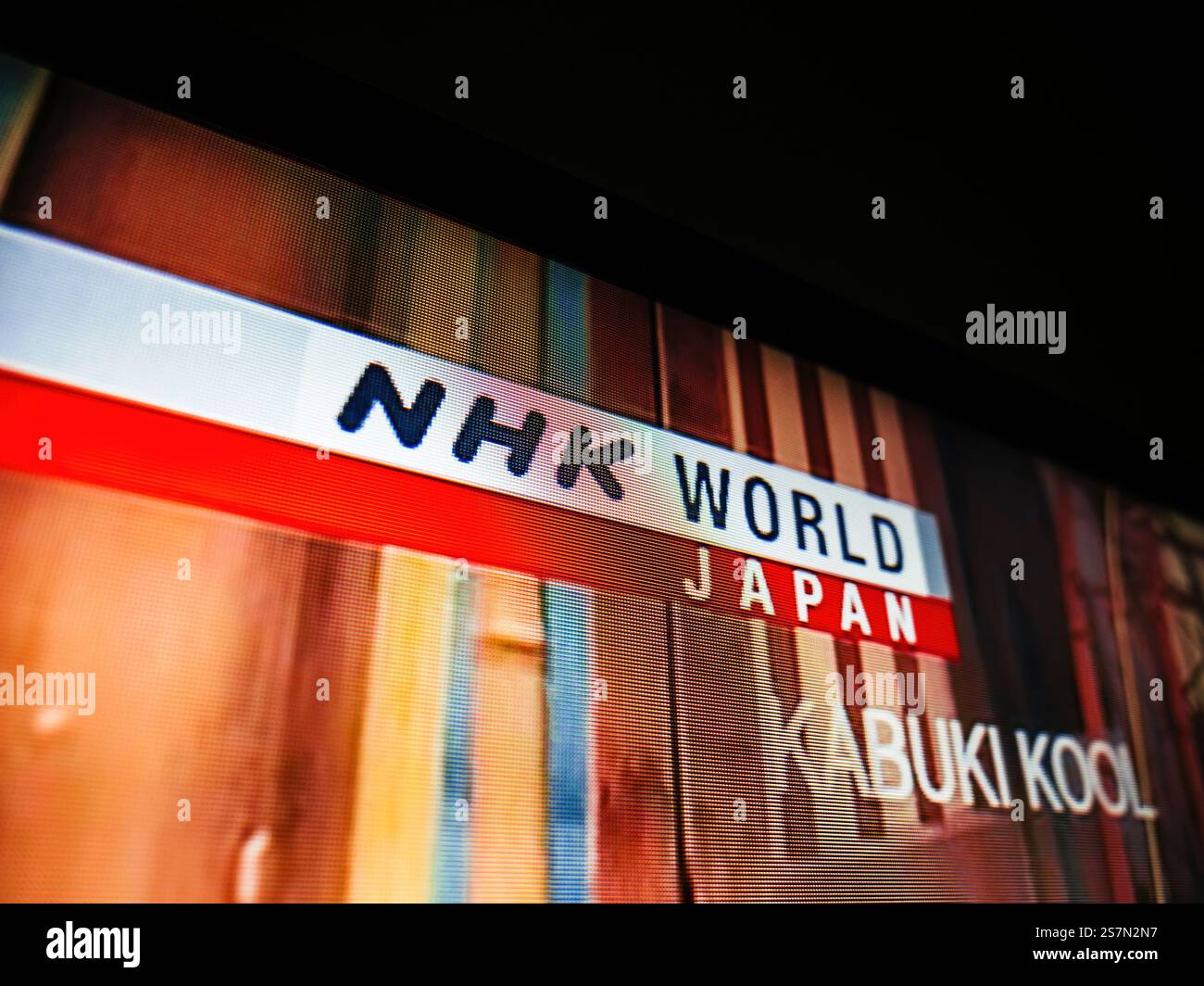 Haarlem, Netherlands - Aug 29, 2019: NHK World Japan logo on a high-definition UHD screen ...