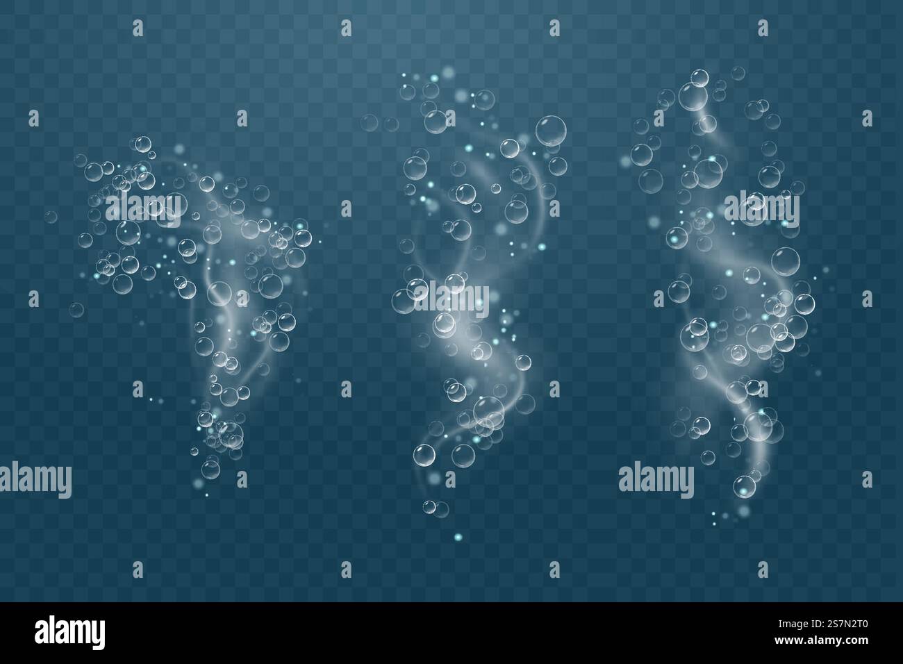 Set of bubbles under water isolated vector illustration on transparent ...