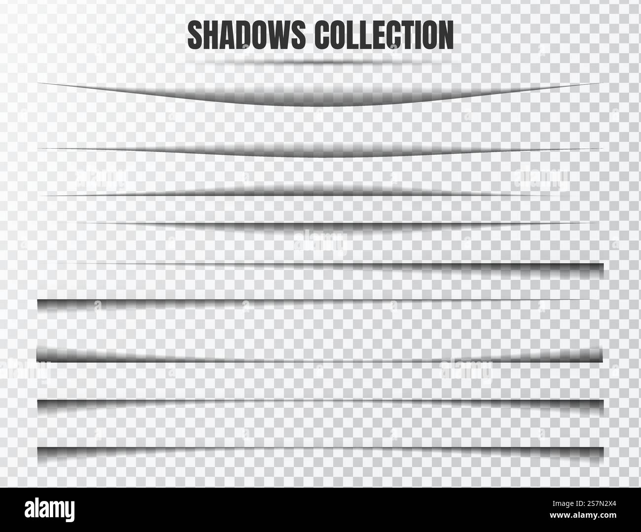 Realistic shadow effect vector set Separate components on a transparent ...