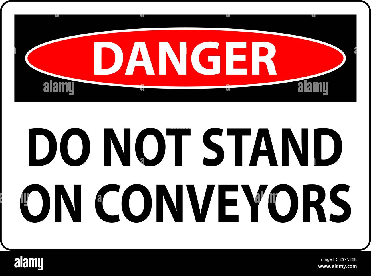 Danger Sign Do Not Climb Sit Walk Or Ride on Conveyor Stock Vector ...