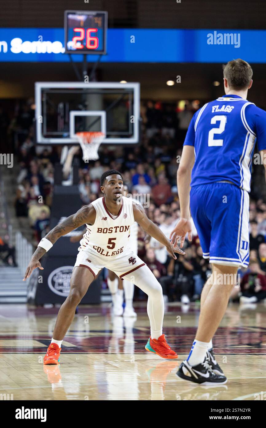 Conte Forum. 18th Jan, 2025. Massachusetts, USA; Boston College guard ...