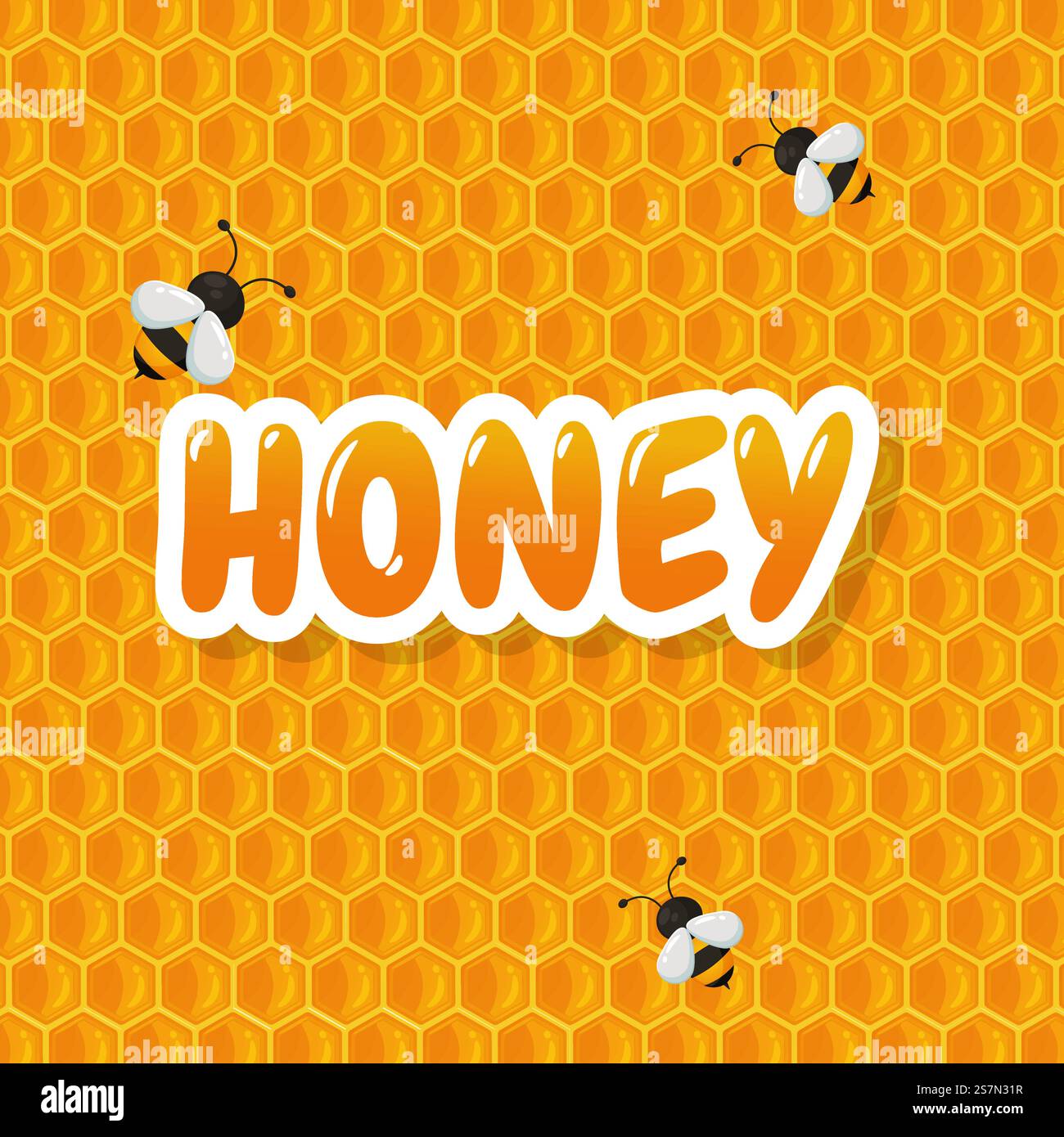 The geometric honeycomb background has a sweet yellow honey color to ...