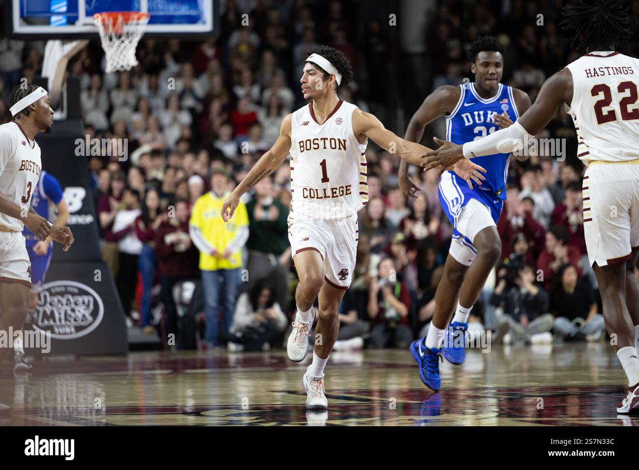 Conte Forum. 18th Jan, 2025. Massachusetts, USA; Boston College guard ...