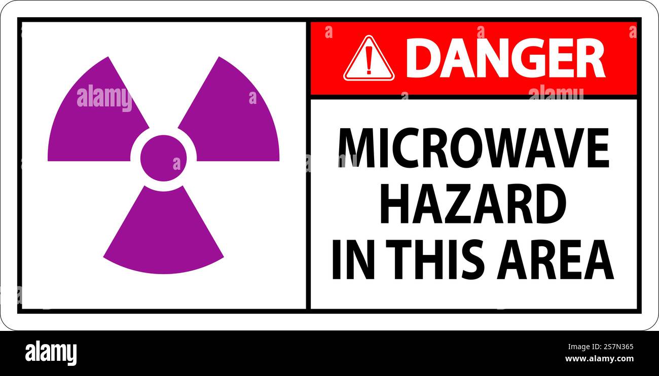 Danger Sign Microwave Hazard Area Stock Vector Image & Art - Alamy