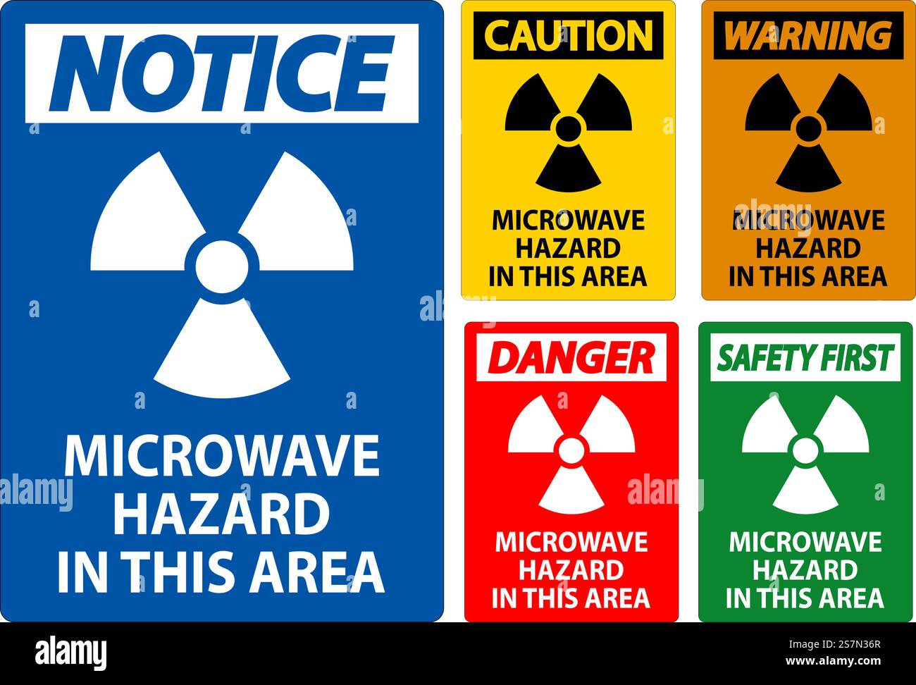 Notice Sign Microwave Hazard Area Stock Vector Image & Art - Alamy