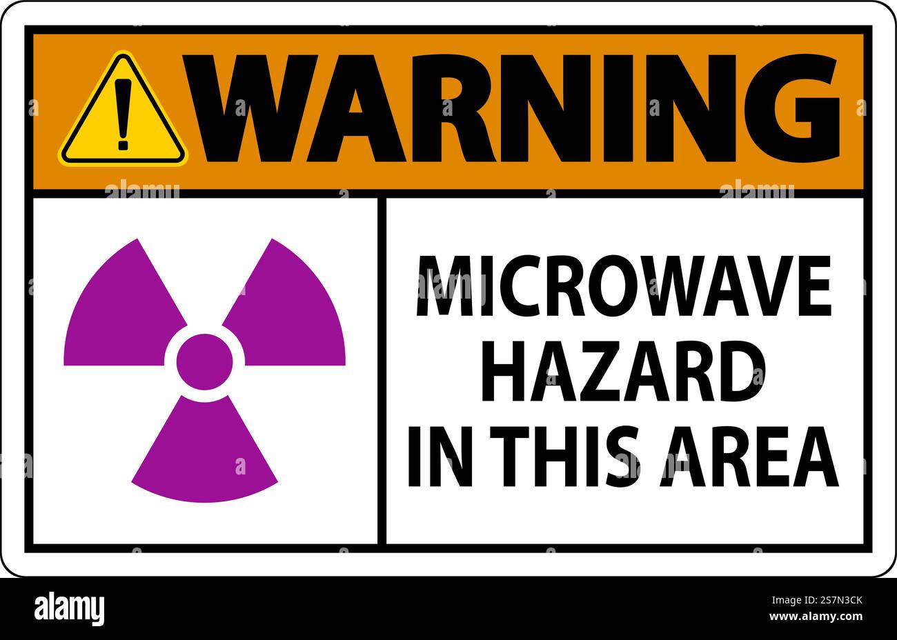 Warning Sign Microwave Hazard Area Stock Vector Image & Art - Alamy
