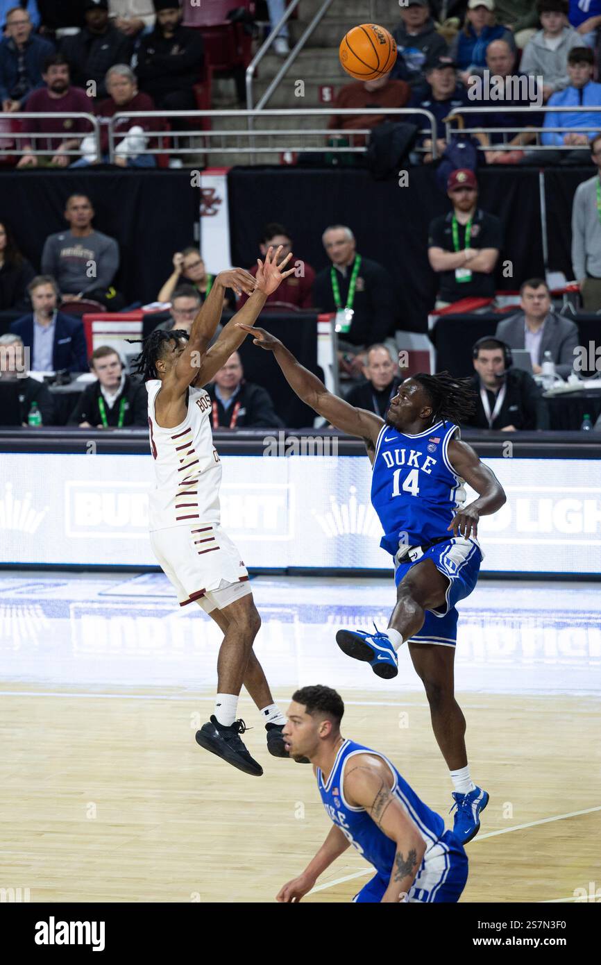 Conte Forum. 18th Jan, 2025. Massachusetts, USA; Boston College guard ...