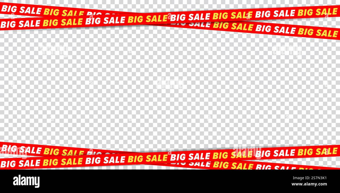 Big sale crossed tape frame border design element. Warning ribbon ...