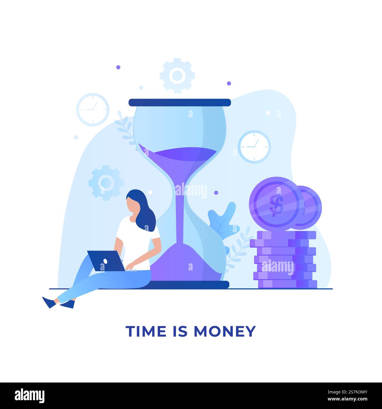 Time is money illustration concept illustration for websites hi-res ...