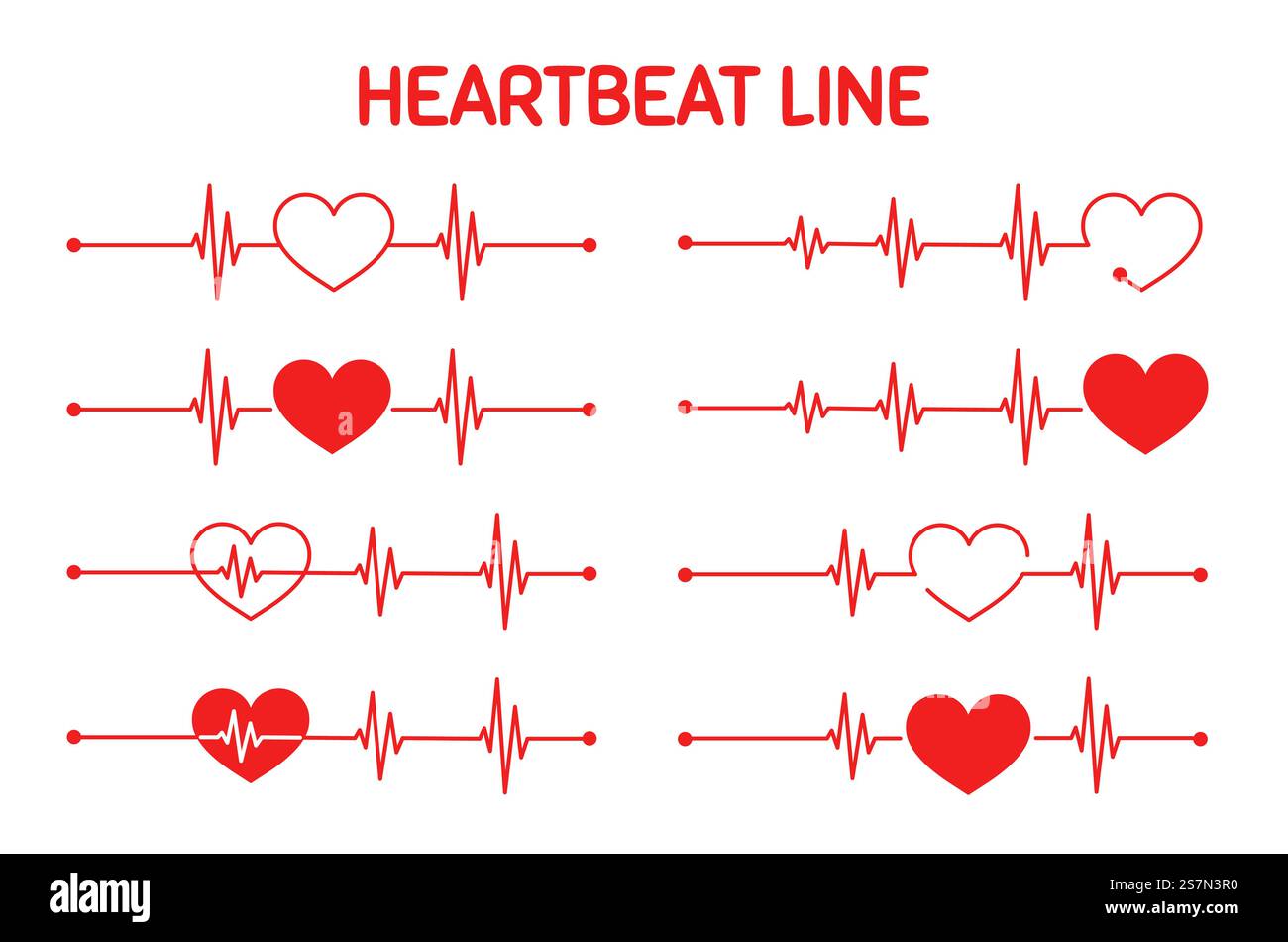 Red heart rate graph When exercising. Concept of saving the patient’s ...