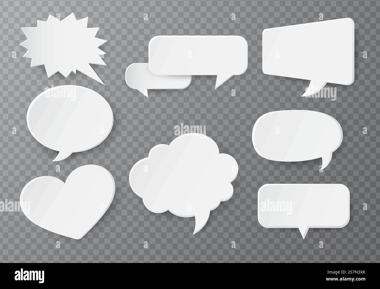 Speech bubble of paper For text input On a transparent background Stock ...