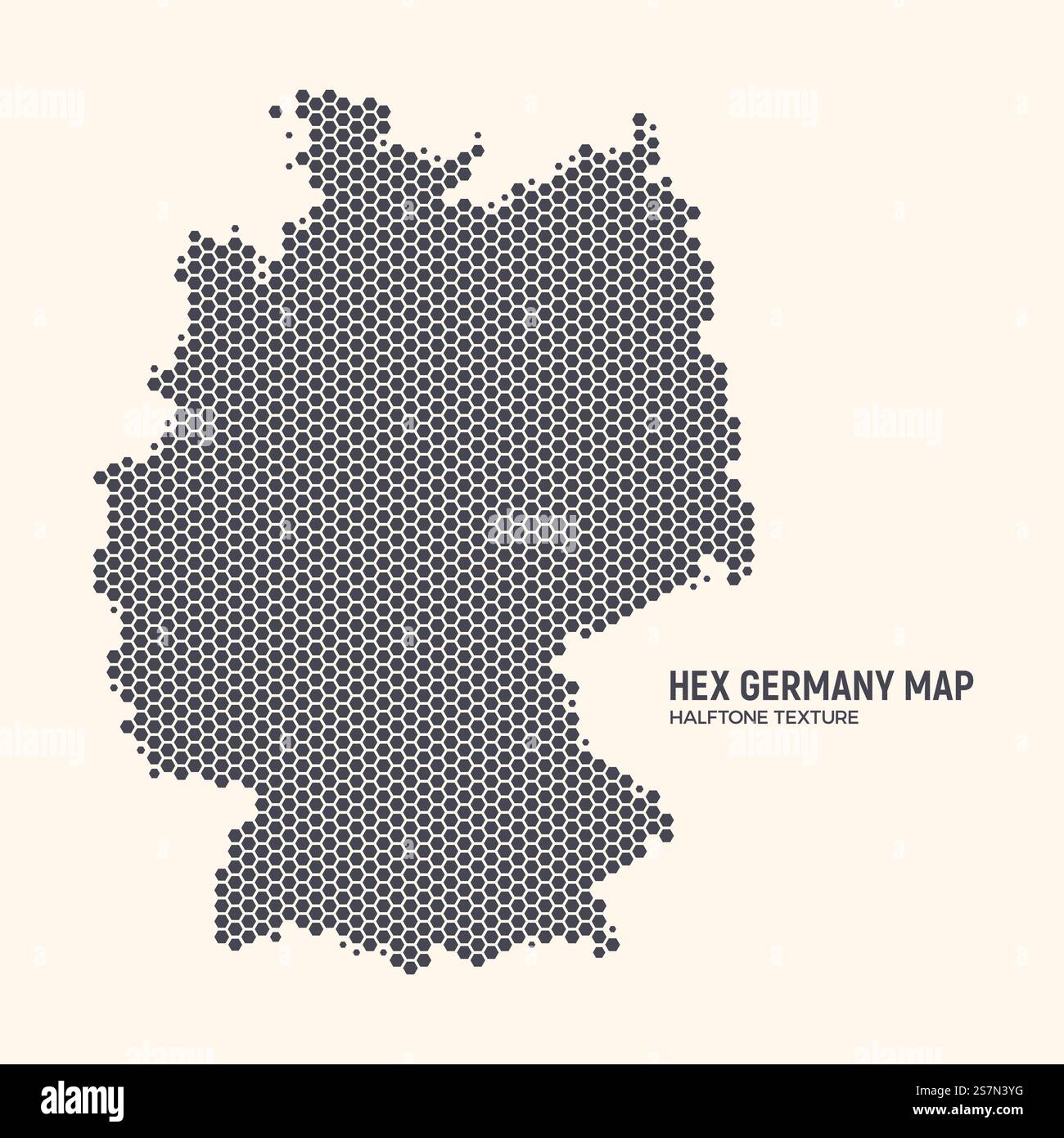 Germany Map Hexagonal Halftone Texture On Light Background Stock Vector ...