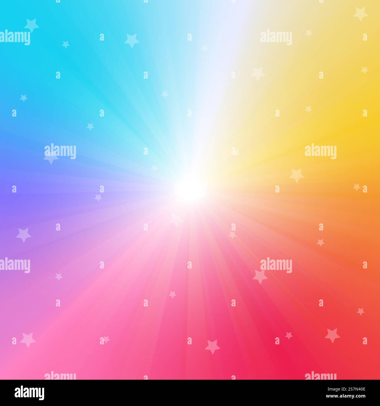 rainbow gradient background with bright rays and sparkling stars.Vector ...