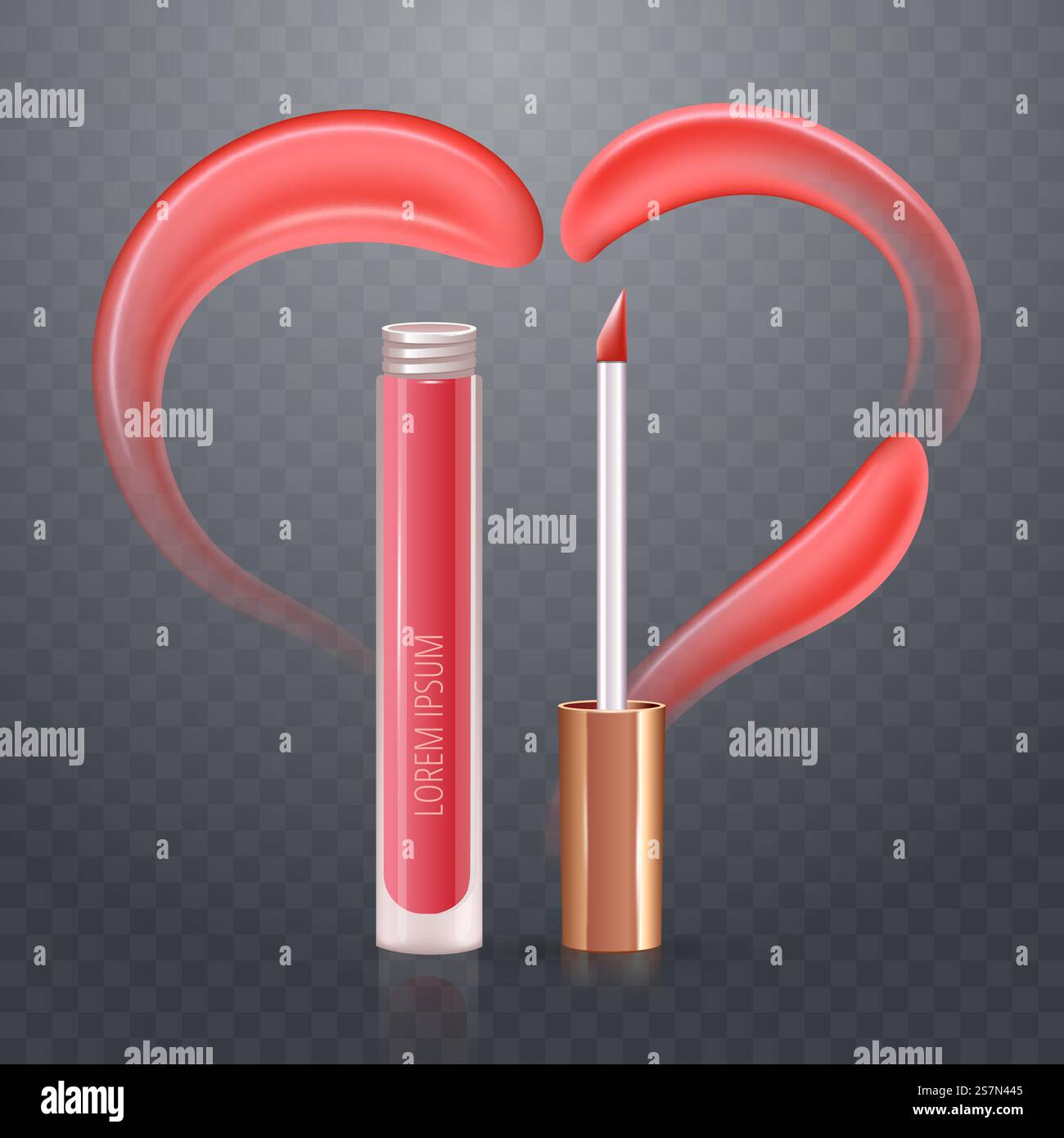 Pink gloss lipstick texture Stock Vector Images - Alamy