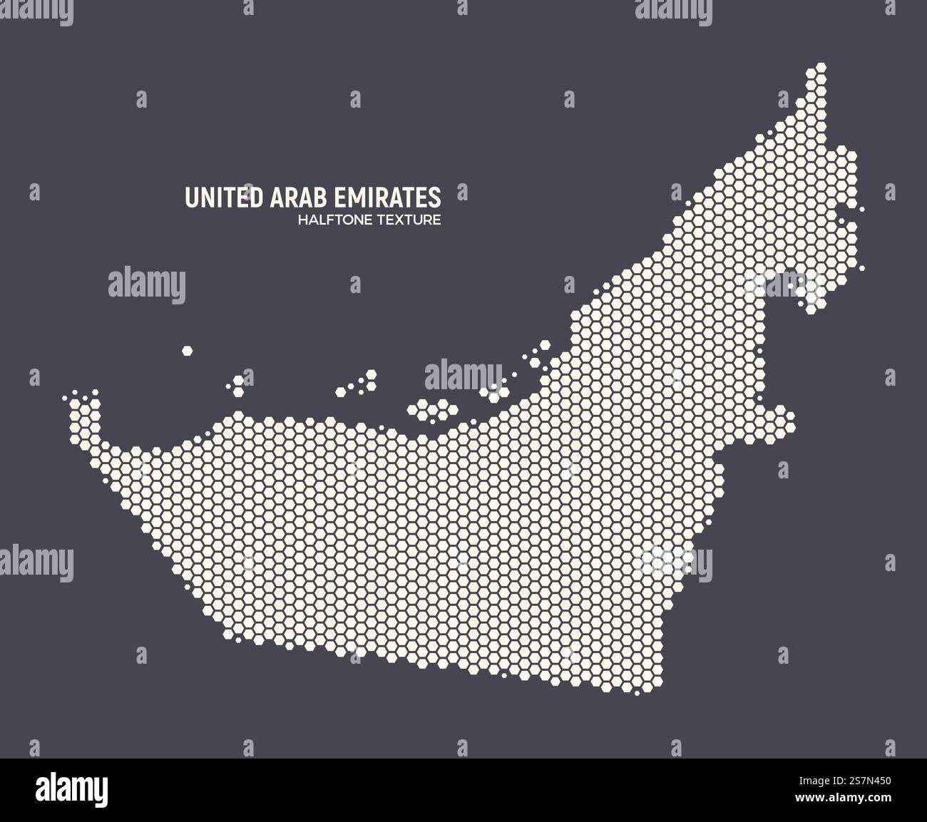 United Arab Emirates Map Hexagonal Halftone Texture Stock Vector Image ...