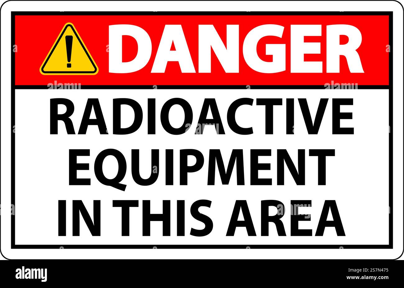 Danger Sign Caution Radioactive Equipment In This Area Stock Vector ...