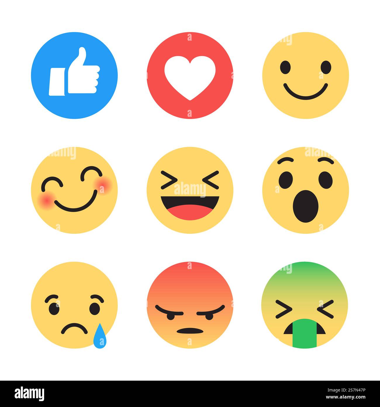 Vector Emoji Set with Different Reactions for Social Network Isolated ...