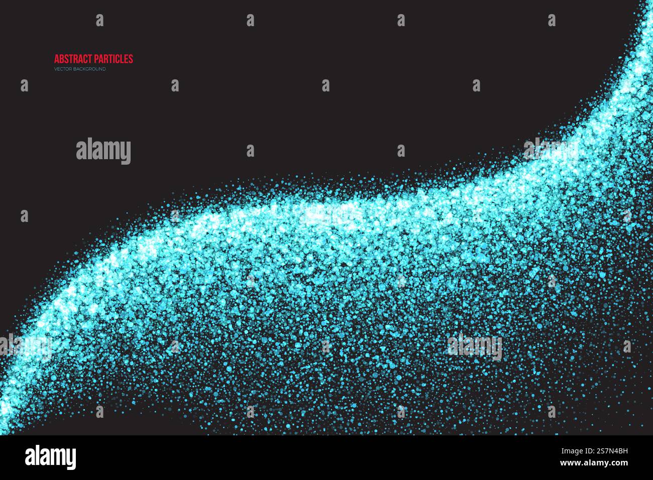 Abstract Bright Cyan Shimmer Round Particles Vector Background. Cyan ...