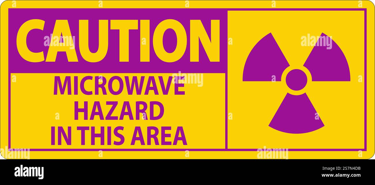Caution Sign Microwave Hazard Area Stock Vector Image & Art - Alamy