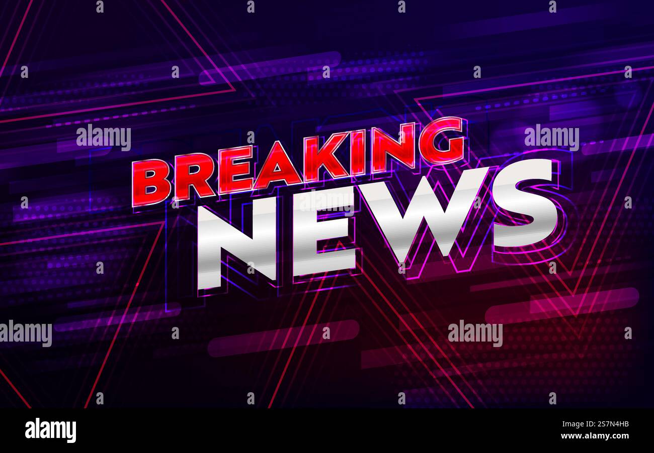 Breaking news headline abstract web banner template. Realistic three ...