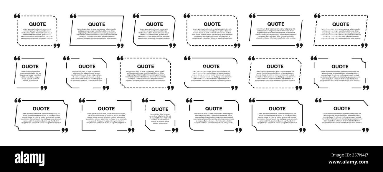 Quote box frame set. Vector template design. Frame for info text or ...