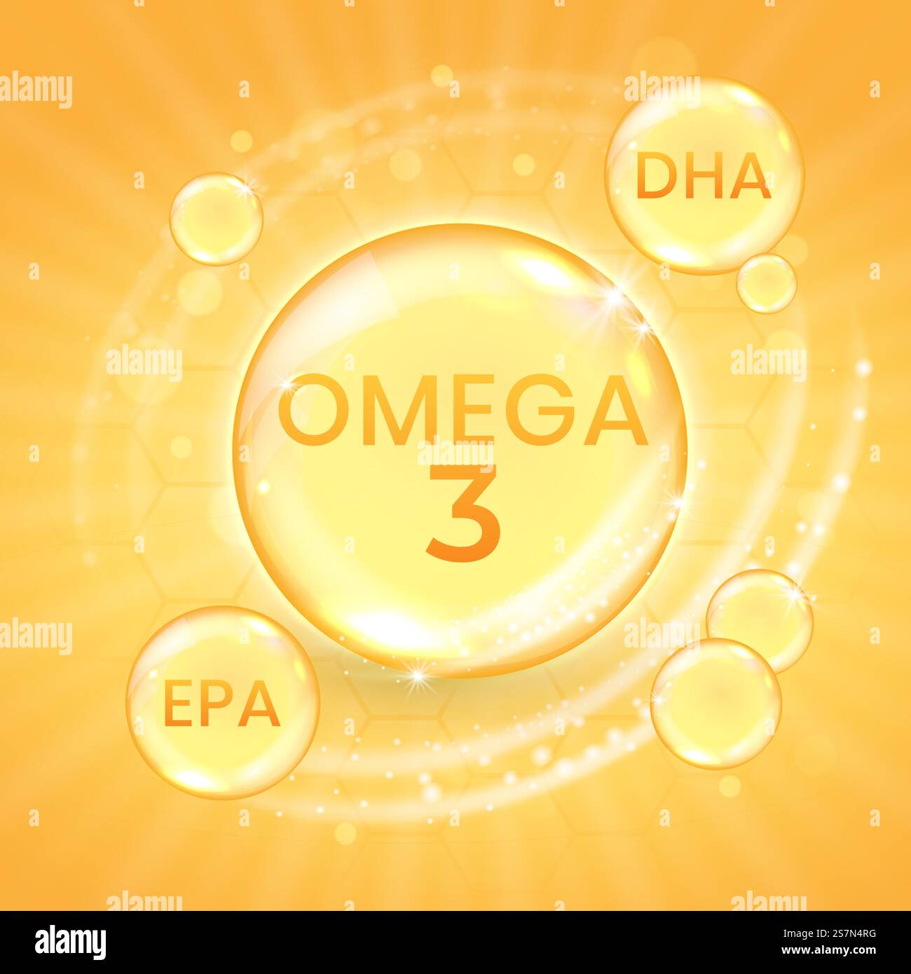 Omega-3 fatty acid supplement, shiny oil vitamin capsule. Fish oil ...
