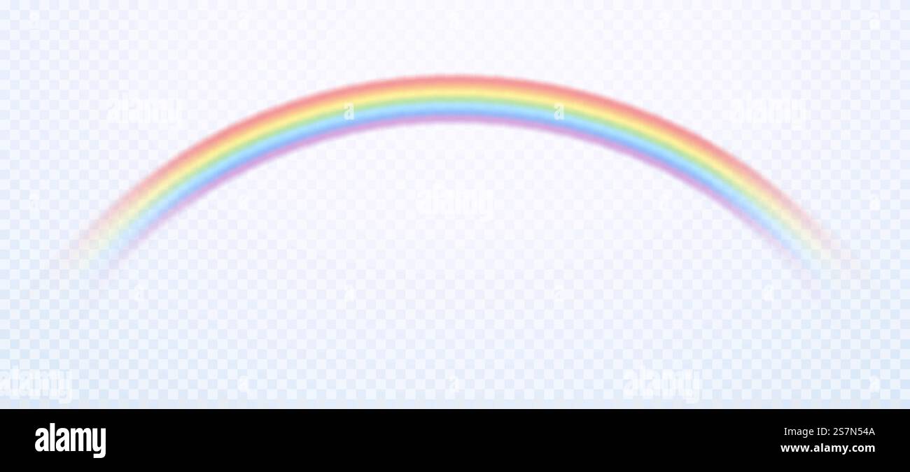 Realistic rainbow. Colorful rain sky rainbows colors and gay symbol ...